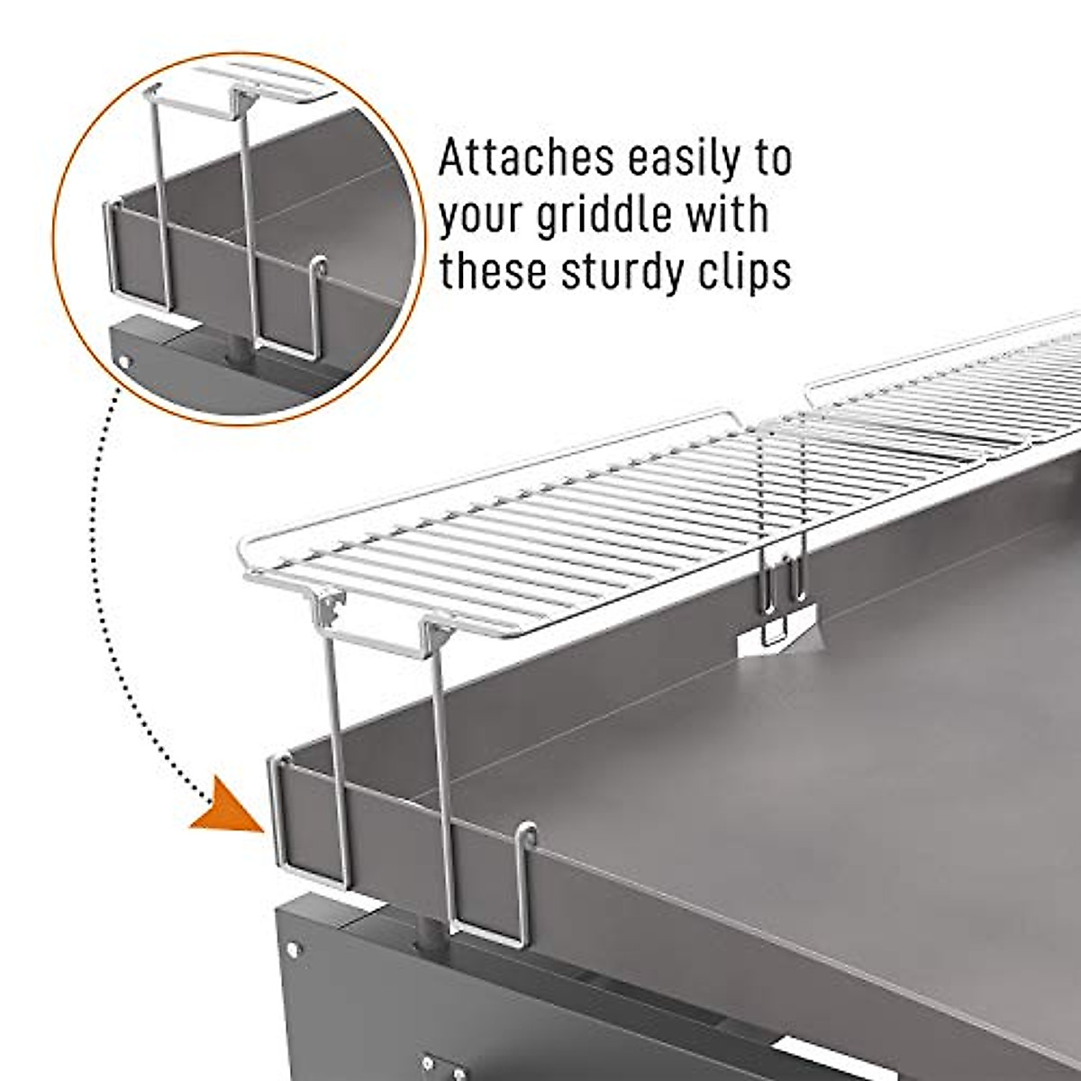 Yukon Glory Griddle Warming Rack - Designed for Blackstone Griddle 36" 1825 - New & Improved Design, One-Step Clip on Attachment (Not for Pro-Series)