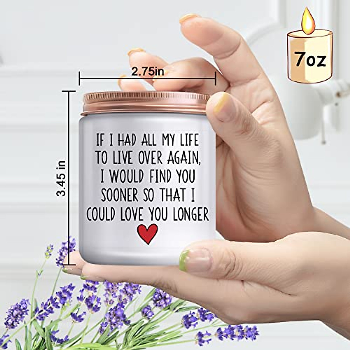 Romantic Gifts for Her, Girlfriend Birthday Gifts for Wife Anniversary Christmas&Thanksgiving Valentine Wedding Love Gifts for Women Men Him Boyfriend Husband Funny Dating Present Lavender Candle