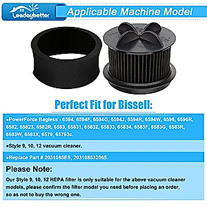 2 Replacement Foam & Filter Compatible for Style 9, 10 & 12,Replace Part # 2031085ES, 203108532065,2031183,32064 & 32065