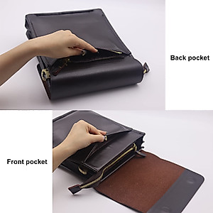 Henmifyer Mens Crossbody Bags Leather Messenger Shoulder Bag Side Sling Bag for Men Travel Work Business Magnetic Buckle (Brown)