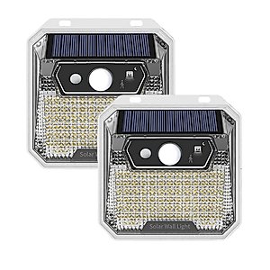 Aolyty Solar Motion Sensor Lights Outdoor, 3 Lighting Modes Solar Flood Light IP65 Waterproof Security Light 6500K Super Bright for Yard Patio Garage Garden Home 2 Pack