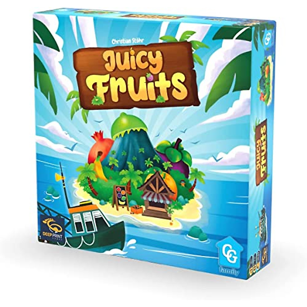 Capstone Games: Juicy Fruits, Strategy Board Game, Quick and Easy Game, Grow Delicious Fruit in Paradise 1 to 4 Players, 20 to 50 Minute Play Time, Ages 8 and Up