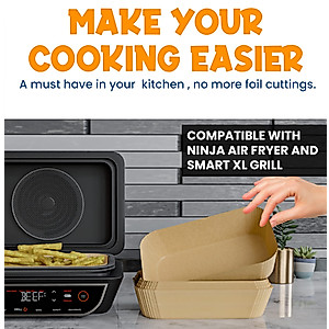 Air Fryer Paper Liners Non Stick Parchment Disposable Paper Liners Compatible with Ninja Smart XL Grill and Air Fryer, 100PCS