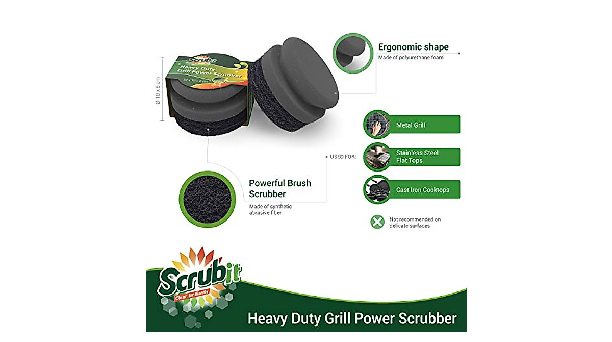 SCRUBIT Bristle-Free Grill Brush | Safe Heavy Duty BBQ Cleaner