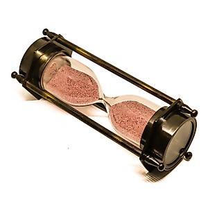 Dual Face Compass 5 Inch Antique 5 Minute Sand Timer Hourglass for Home Decor Gift