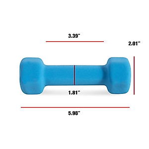 CAP Barbell Color Neoprene Dumbbells Hand Weights Neoprene Coated Exercise & Fitness Dumbbell for Home Gym Equipment Workouts Strength Training Free Weights for Women & Men