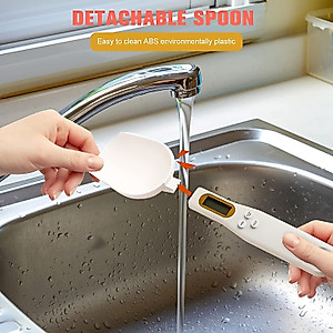 3T6B Digital Spoon Scale Electronic Measuring Spoon with 2 Replaceable Spoons, Food Coffee Weigh Scale High Precision for Home 500/0.1g, Digital Food Spoon Scale, Kitchen Scales with LCD Display