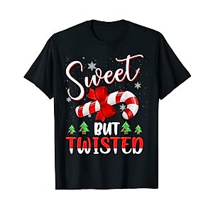Sweet But Twisted Candy Cane Christmas Tree Stocking Stuffer T-Shirt