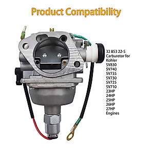 WFLNHB Carburetor Replacement for Kohler 32 853 22-S, 32 853 08-S