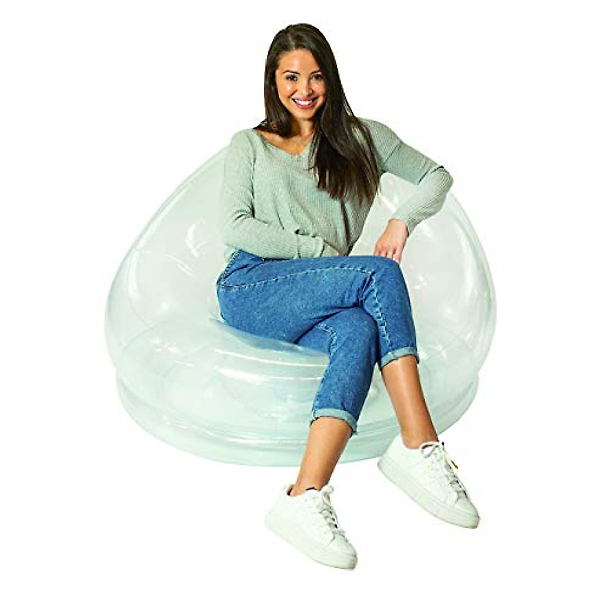 Air Candy Inflatable City Style Chairs Perfect for Indoors & Outdoors (Clear)