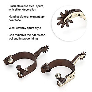 Horse Spurs, Elegant Appearance Horse Boot Spurs Hand Sculpture Portable for Ranch for Farm for Horse Training for Equestrian Competition
