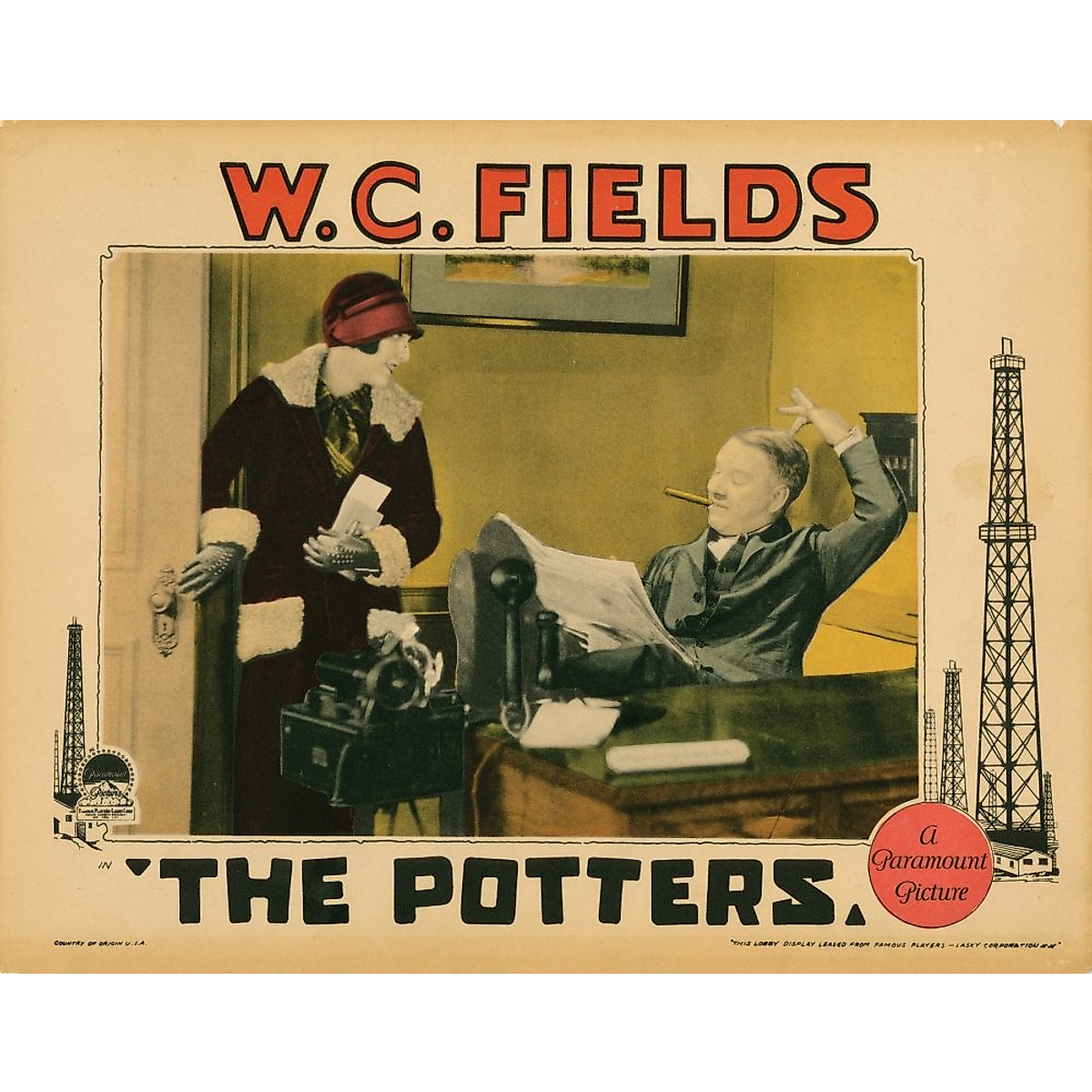 Posterazzi The Potters Lobbycard From Left: Ivy Harris W.C. Fields 1927 Movie Masterprint Poster Print, (28 x 22)