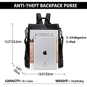 VX VONXURY Backpack Purse for Women, Anti Theft Backpack Faux Leather Ladies Shoulder Bag