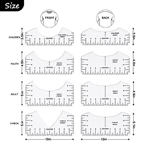 12pcs Tshirt Ruler Guide for Vinyl Alignment, T Shirt Rulers to Center Designs, PVC Measurement Template, Craft Sewing Supplies Accessories Tools for Cricut Heat Press & Cameo & HTV Transfer Vinyl