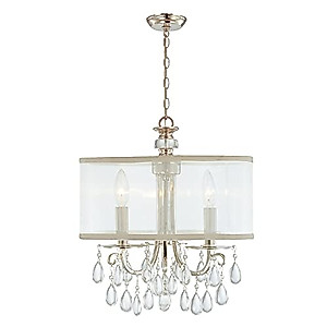 Hampton 3 Light Polished Chrome Clear Crystal Drum Shade Mini Chandelier