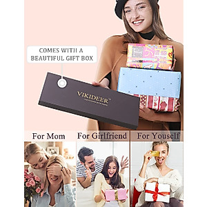 VIKIDEER Elegant Winter Black Long Leather Gloves for Women Full Touchscreen Womens Ladies Warm Lined Genuine Leather Gloves 19.6'' Black Midium