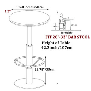 LOKKHAN 42" Tall Bar Table Set with 2 Stools,3-Piece Round Table Compact Chairs Bar Height Tabletop for Pub Kitchen Dining Living Party Bistro Breakfast,Space-Saving,Most Welded(Black & Brown)
