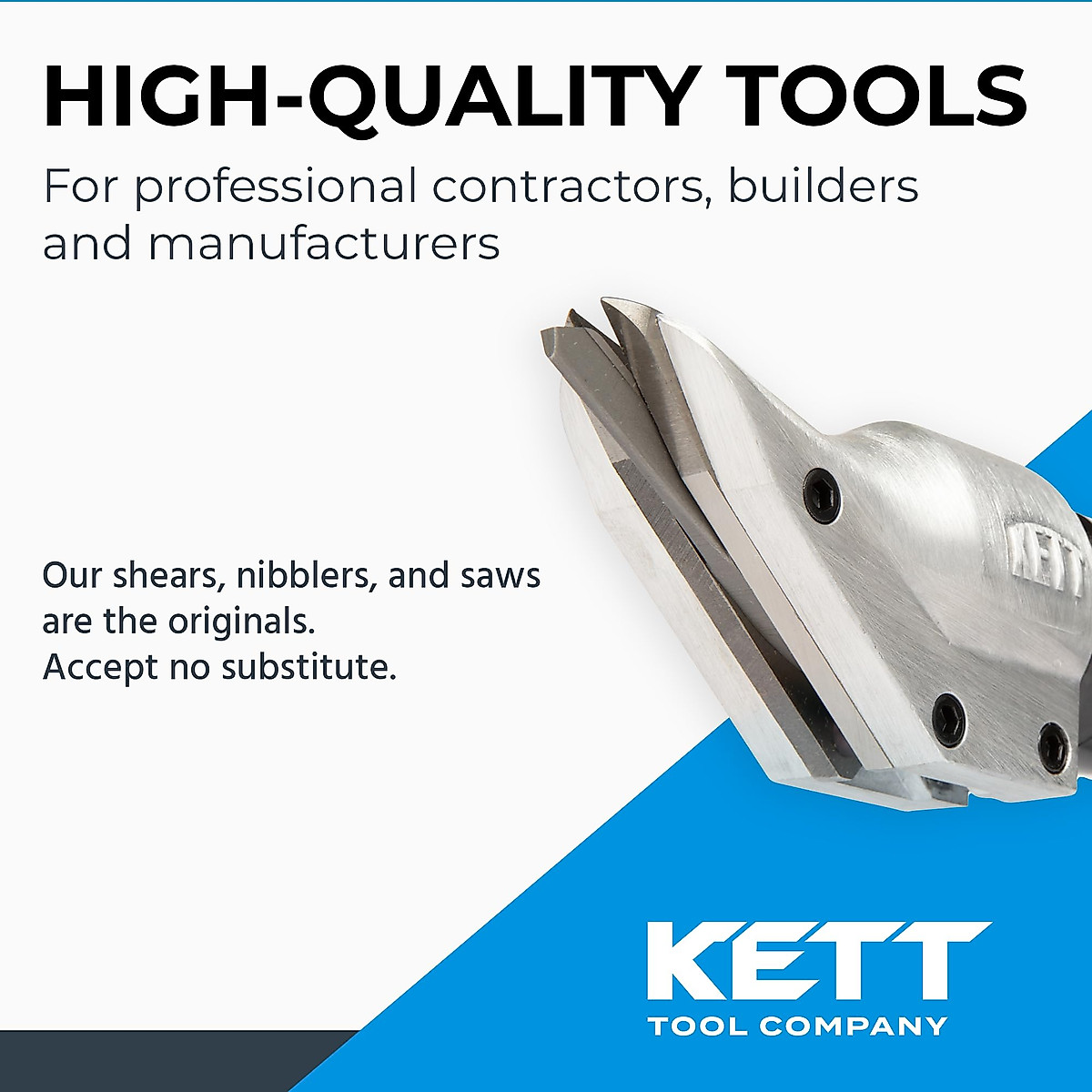 Kett P-500 18-Gauge Pneumatic Double Cut Shears, 90 PSI with 2200 RPM, Metal Cutter Tool, Electric Shears, For Metal Fabricators, Automotive, HVAC