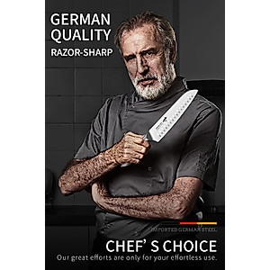 MAD SHARK Premium Santoku Knife 8 Inch, High-end Professional Best Sharp Kitchen Knife, German Stainless Steel, japanese Chef Knife, sushi knife, chef's knives, Cutting Knives - Silver