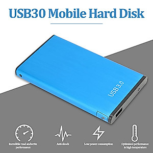 USB3.0 High-Speed Mobile Hard Drive,YD0018 2.5inch 80G-2TB Mechanical Mobile Hard Drive,50-130M/S USB3.0 Ultra Slim Portable External Hard Drive,Compatible for OS X/XP/Win7/ Win8/Win10/Linux(1TB)