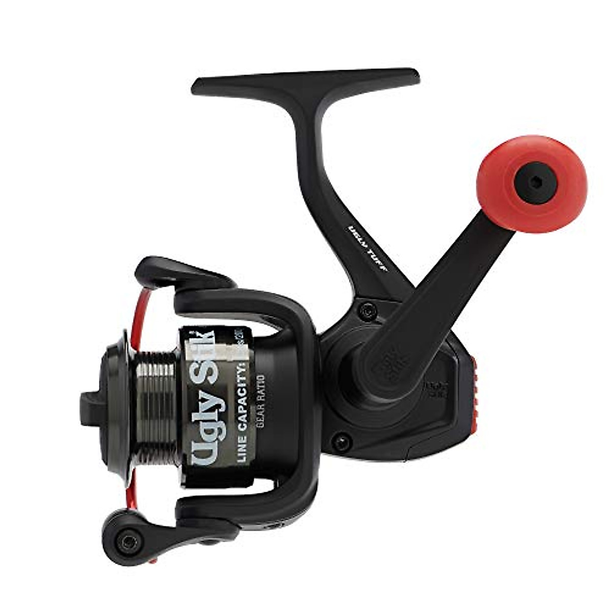 Ugly Stik Ugly Tuff Spinning Spinning Reel, Size 25, 5 Stainless Steel Ball Bearing System, Oil Felt Front Drag Drag, Max of 16.5lb I 7.5kg, Black