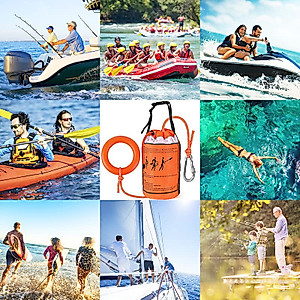 AnKun Water Rescue Throw Bag with 50FT Length of Rope in 3/10In Tensile Strength Rated to 2000lbs, Emergency Rescue Rope for Kayaking, Boating, Fishing, Rafting, High Visibility Safety Equipment