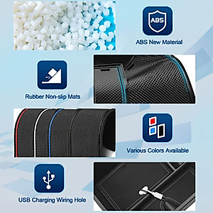 Customized for 2019 2020 2021 2022 2023 Ford Ranger XL XLT Lariat Accessories Car Center Console Armrest Box Glove Secondary Storage Console Organizer Insert Tray with Coin and Glass Holder (Black)