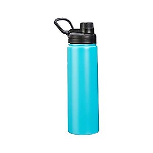 Amazon Basics Stainless Steel Insulated Water Bottle with Spout Lid – 20-Ounce, Teal