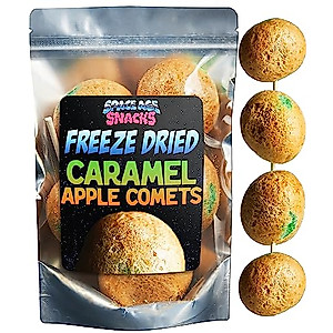 Premium Freeze Dried Candy - Caramel Apple Comets Shipped in Box for Extra Protection - Freeze Dry Candy Green Apple Caramel Apple Suckers Dry Freeze Candy for All Ages (3.5 Ounce)