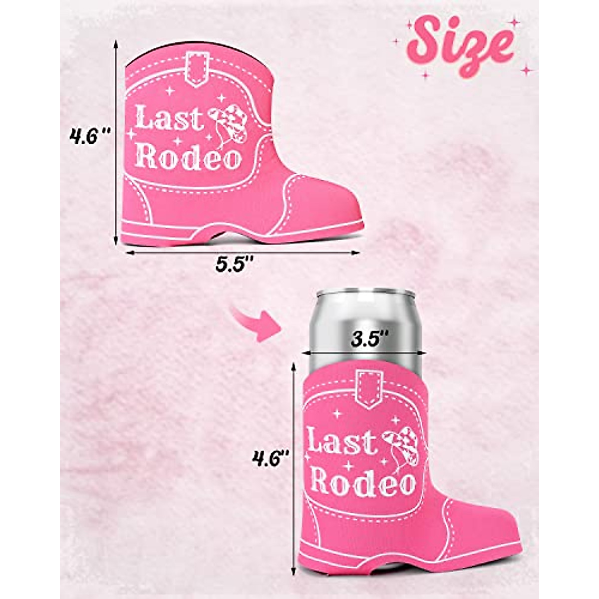 CiyvoLyeen Cowgirl Boots Can Coolers, 12PCS Bachelorette Party Can Sleeves Neoprene Insulator Drink Glasses Cup Holders for Disco Western Cowboy Women Girl Gifts Let's Go Girls Bride or Die Supplies
