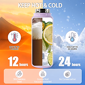 FECBK 4 Pack Sublimation Water Bottle Blanks 25 oz Sublimation Sports Water Bottles with Lid and Portable Rope Stainless Steel Insulated Sublimation Tumbler Blanks Flask for Sports Travel Gym, Purple