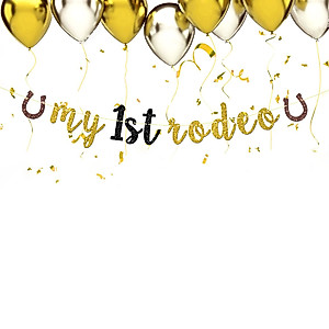 My 1st Rodeo Banner Western Cowboy Cowgirl 1st Birthday Sign Baby One Year Old Birthday Party Decoration Wild West Baby Shower Party Banner