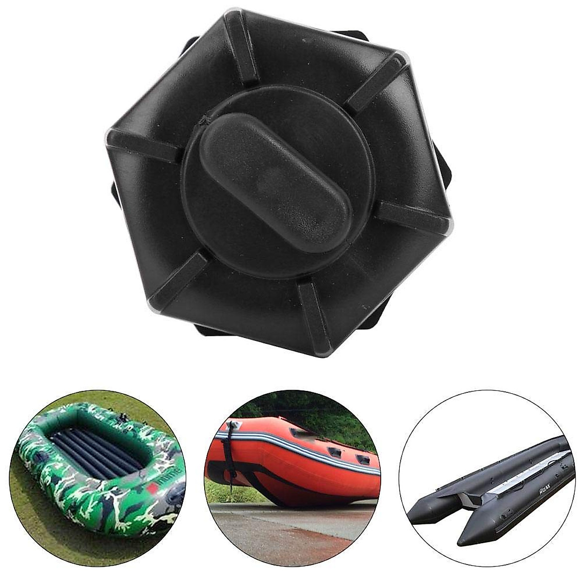 Single Matte Black PVC Drain Valve Long Service Life Easy to Use Plastic Drain Valve for Inflatable Boats Fishing Boat Kayak Accessory