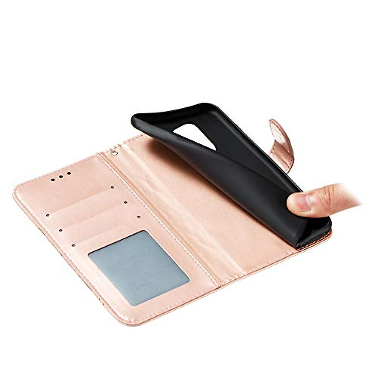 LEMAXELERS for Redmi Note 9 Pro Case Flip Premium Wallet Case PU Leather Mandala Embossed Shockproof Cover with Kickstand Card Holder Cover for Xiaomi Redmi Note 9 Pro Max Mandala Rose Gold LD