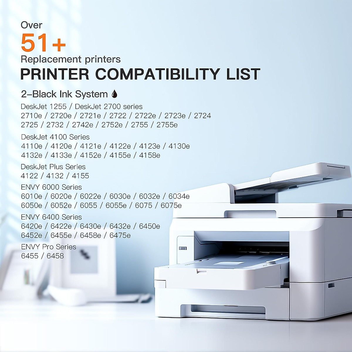 E-Z Ink (TM Ink Cartridge Replacement for HP 67XL 67 XL for DeskJet 2755e 4155e 2722 2752 2752e Envy Pro 6455 6458 6475 Envy 6455e 6055 6055e 6075 DeskJet Plus 4122 4132 4155 (2 Black)