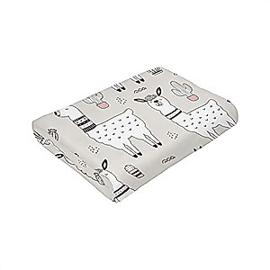 Llama and Cactus Flannel Reversible Sherpa Throw Blanket Fuzzy and Soft Fleece Bed Blanket