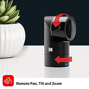 KODAK Cherish F685 Home Security Camera - Tilt/Pan/Zoom 1080p Camera, Night Vision, 120-Degree View, Rechargeable Batteries and WiFi Mobile App (Renewed)