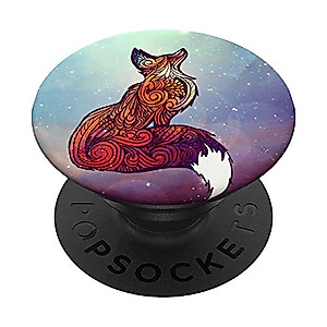 Space Fox Art PopSockets PopGrip: Swappable Grip for Phones & Tablets