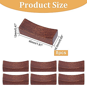 FINGERINSPIRE Set of 8 Wooden Chopsticks Rest(Coconut Brown) Handcrafted Wood Chopsticks Stand Dinner Spoon Stand Concave Shape Fork and Knife Holder Party Table Decoration