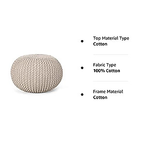 Christopher Knight Home 313877 Pouf, Beige