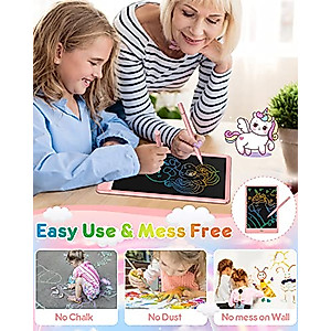 FLUESTON Toys for Girls Boys LCD Kids Writing Tablet 10 Inch Drawing Pad, Colorful Screen Doodle Learning Board for Preschool Kids, Travel Gifts Girl Boy Toys for Age 3 4 5 5+ 6-8 8-10 Toddler