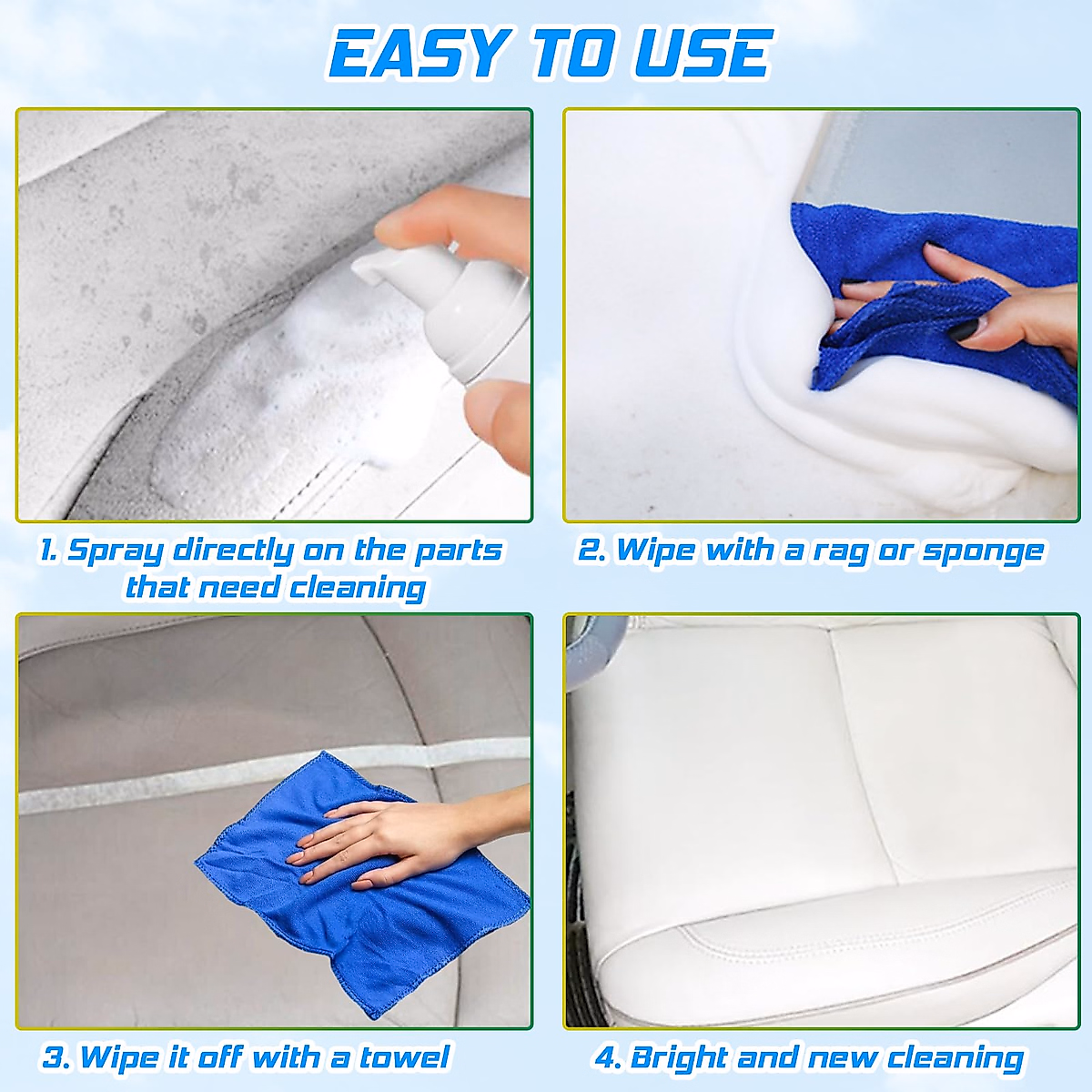 Ballindun Foam Cleaner For Car, 2 Pcs High Effective All Purpose Cleaner, Powerful Car Magic and House, Multipurpose Spray Carpet, Upholstery, Fabric Washing (2 pack 100ML)