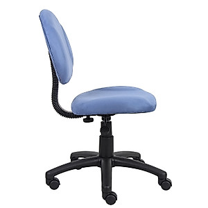 Boss Office Products Perfect Posture Delux Microfiber Task Chair without Arms in Blue, 250 lb.