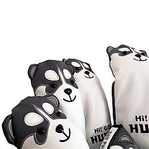 HISTAR Golf Driver Fairway Wood Hybrid Head Corver Husky Cartoon Animal Golf Cover (3Pcs)