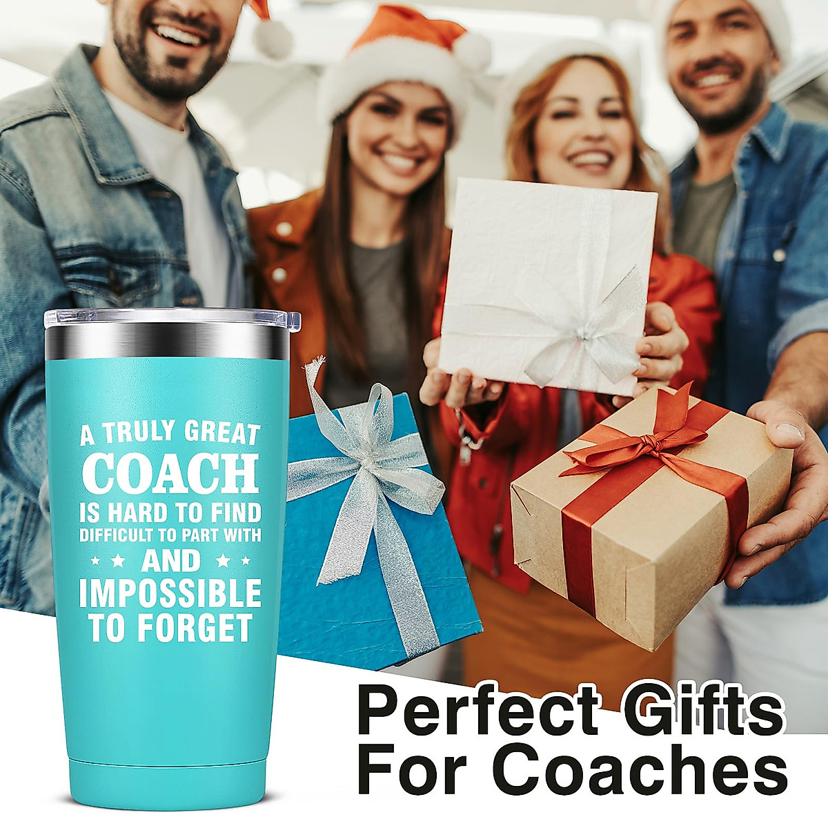 KIKERRO Soccer Coach Gifts for Women & Men, Baseball, Softball, Swim, Basketball, Cheer- Funny Gift Idea for Appreciation, Christmas, Birthday, 20oz Insulated Coach Tumbler, Mint