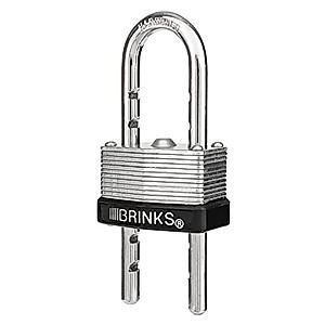 BRINKS 172-40061 Laminated Steel Padlock with Adjustable Shackle, 40mm