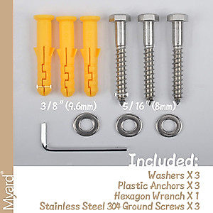 SMB3 Myard 3" Surface Mount Base Anchor Flange for 1.9" Swimming Pool Rail Handrail Ladder to Concrete or Wood Deck (Ivory White, 1-Pack)