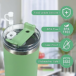 9 Pack Silicone Spill Proof Stopper, Compatible With Stanley Cup 1.0 40oz/ 30oz, Leak Stopper Tumbler Accessories with 3 Straw Cover Cap, 3 Square Spill Stopper and 3 Round Leak Stopper