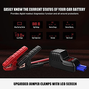 MEGAWISE 2500A Peak 21800mAh Car Battery Jump Starter (up to 8.0L Gas/6.5L Diesel Engines) 12V Portable Power Pack Auto Battery Booster with Dual USB Outputs