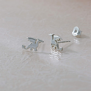 Boma Jewelry Sterling Silver Dragon Stud Earrings